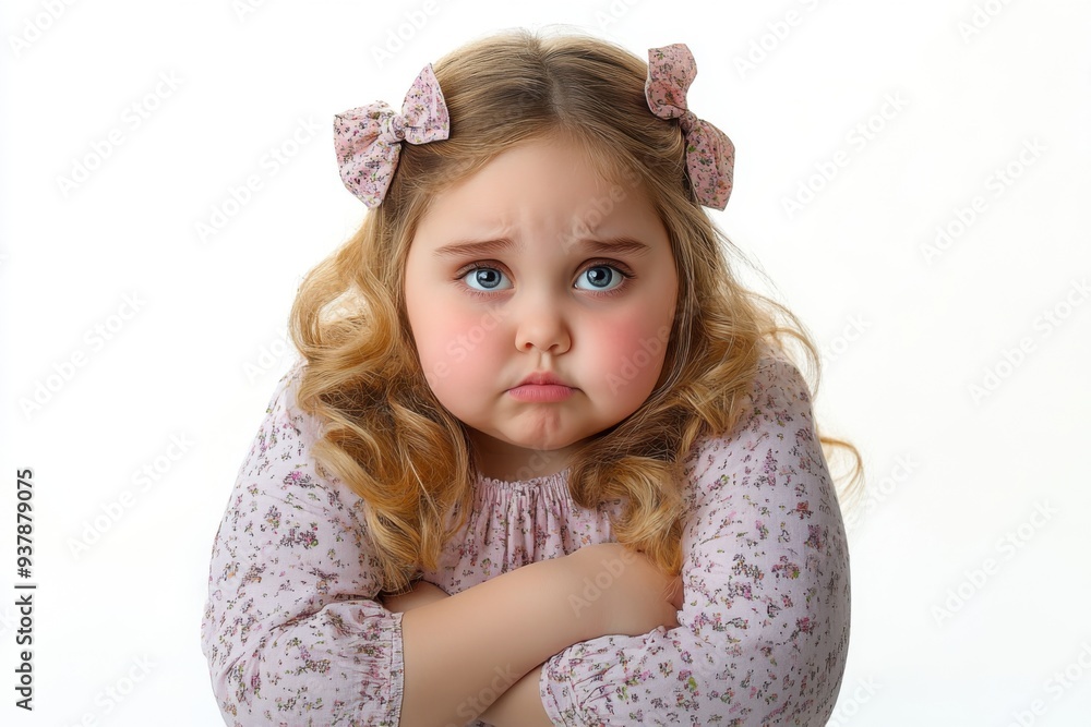 Little Miss Grumpy: A portrait of a young girl with a furrowed brow and ...