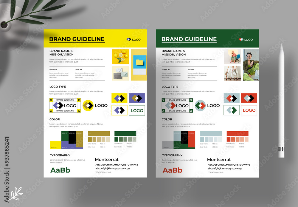 Brand Guideline Poster Layout Stock Template | Adobe Stock