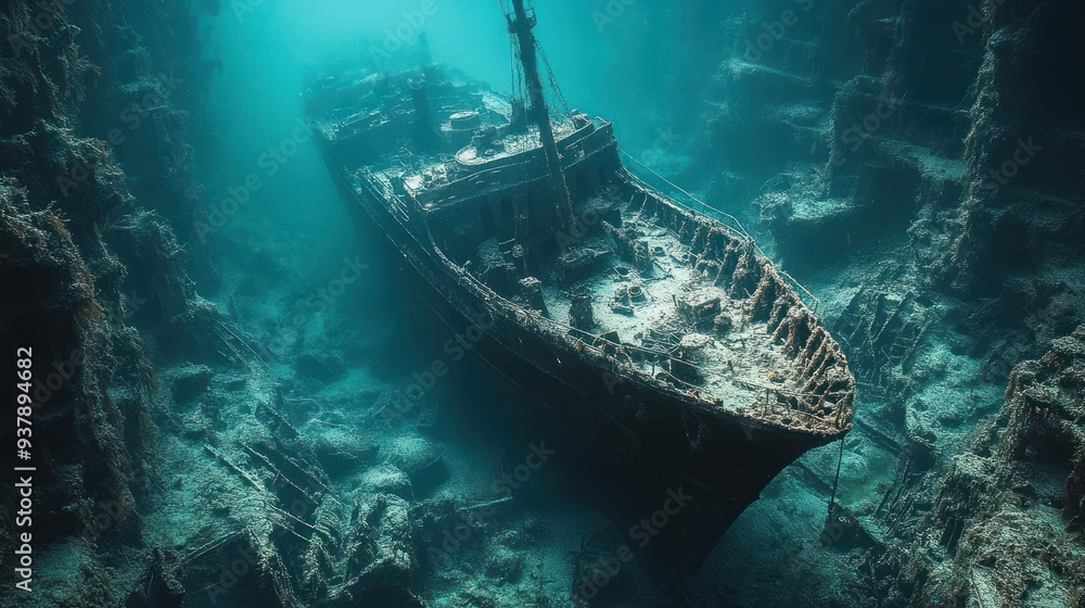 Sunken Shipwrecks in Deep Ocean Waters - Eerie, sunken shipwrecks lie ...
