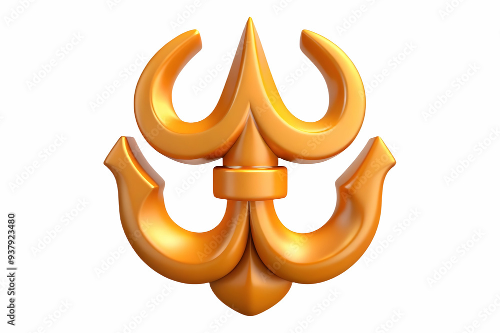 3D Trishul and Om Symbol concept as Vector illustration of a trishul ...