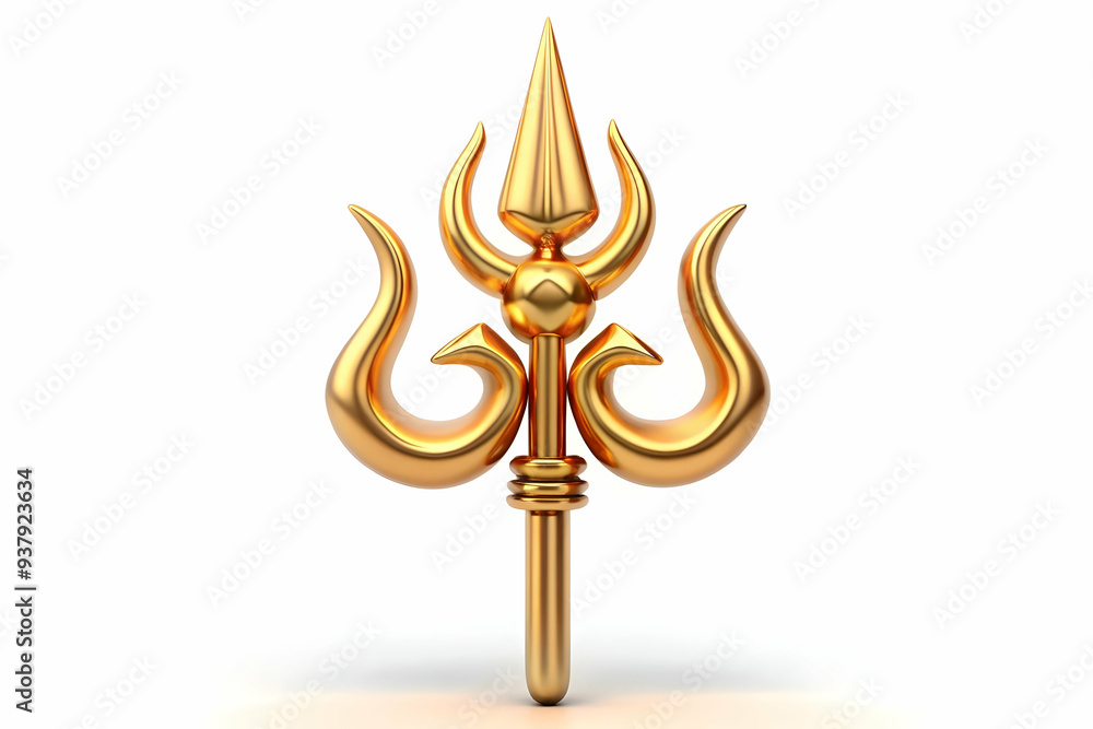 3D Trishul and Om Symbol concept as Vector illustration of a trishul ...