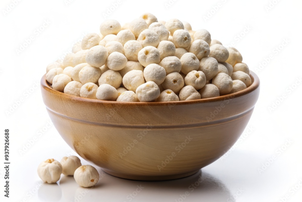 Delicate white crispy lotus seeds, also known as Phool Makhana ...