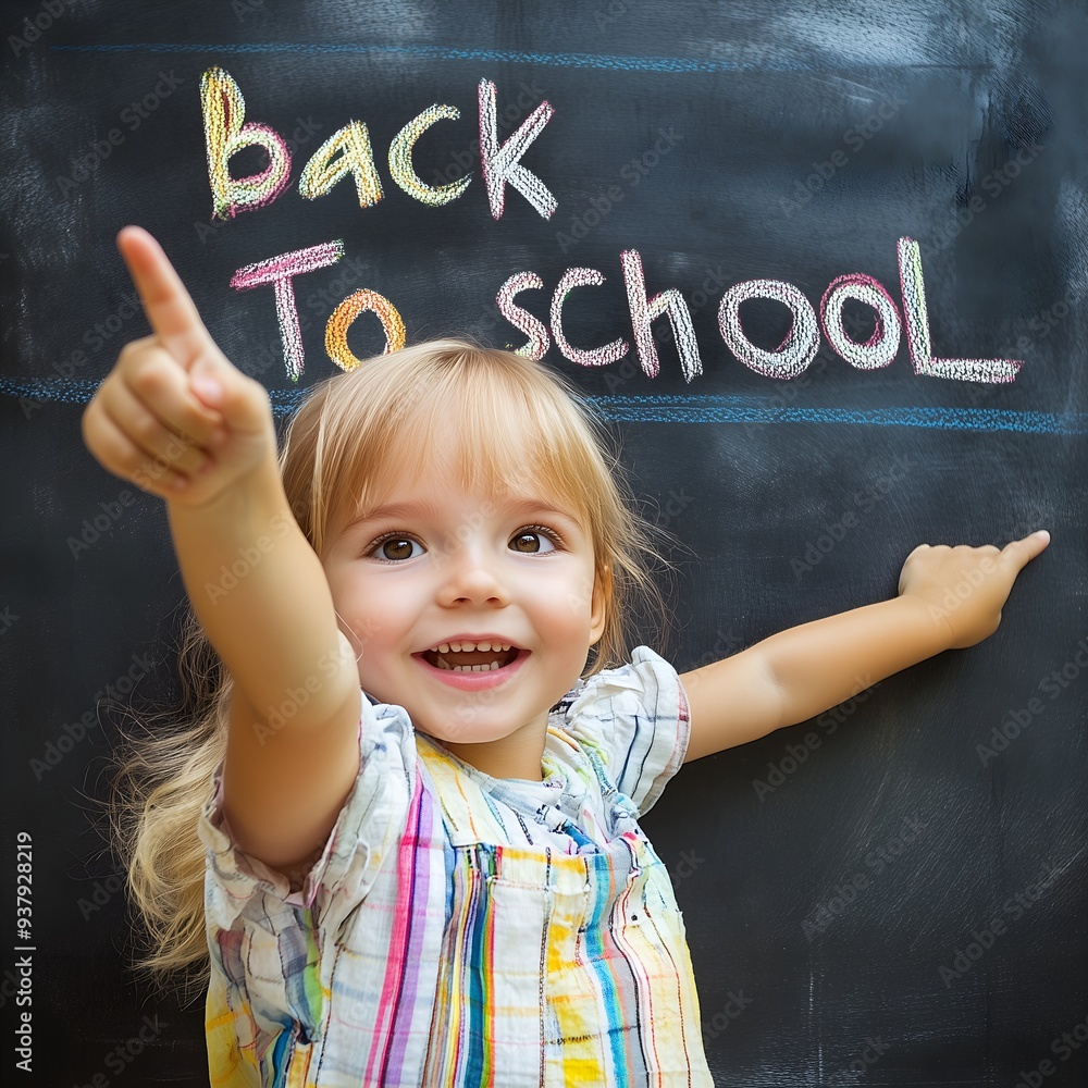 Schoolgirl, preschool, pre-k, kindergarten student standing nere ...