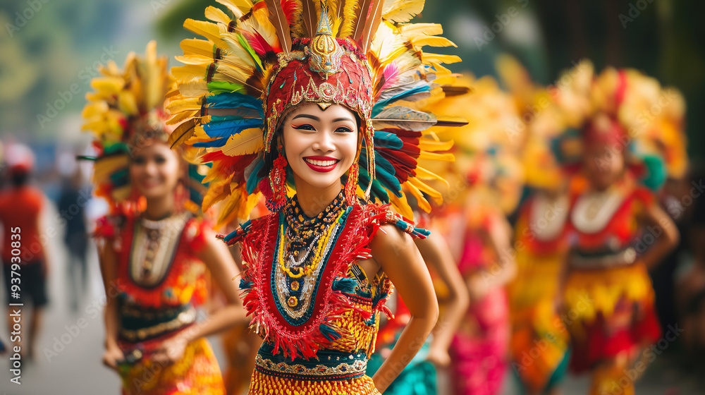 Kadayawan Festival colorful parade with participants wearing ...