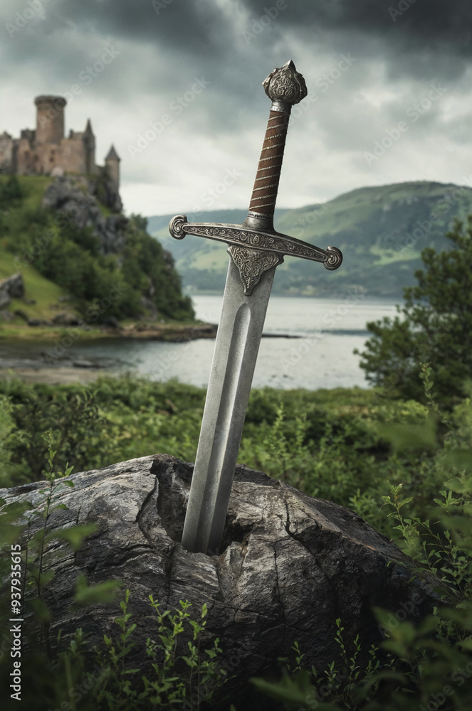 Sword stuck in the ground. Excalibur: The Legendary Sword of King ...