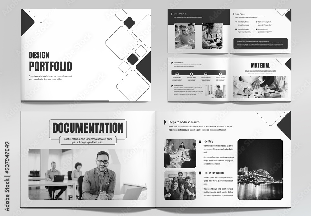 Design Portfolio Landscape Layout Stock Template | Adobe Stock