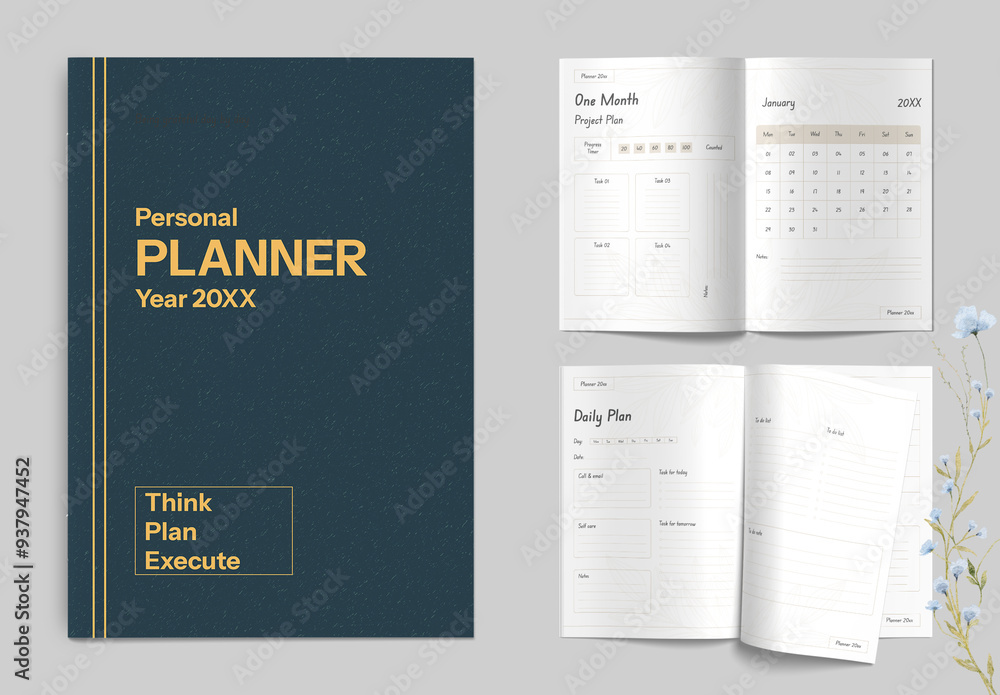 Personal Organizer Planner Design Layout Stock Template | Adobe Stock