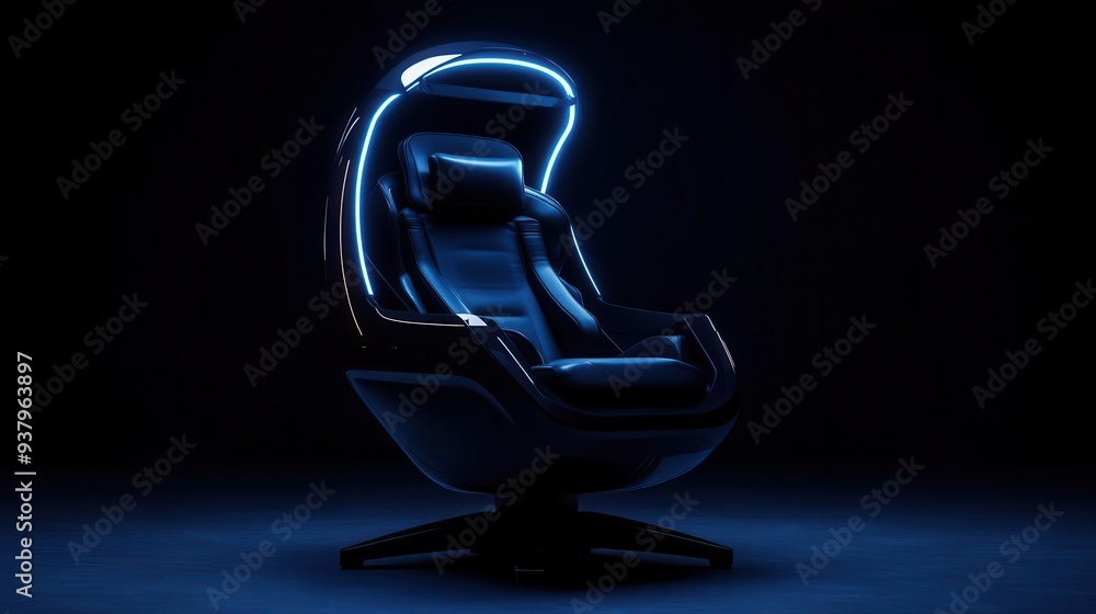 Ultra-modern gaming chair with floating backrest and integrated ...