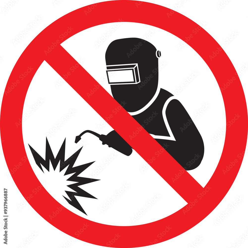 It is forbidden to use welding machines Stock Vector | Adobe Stock