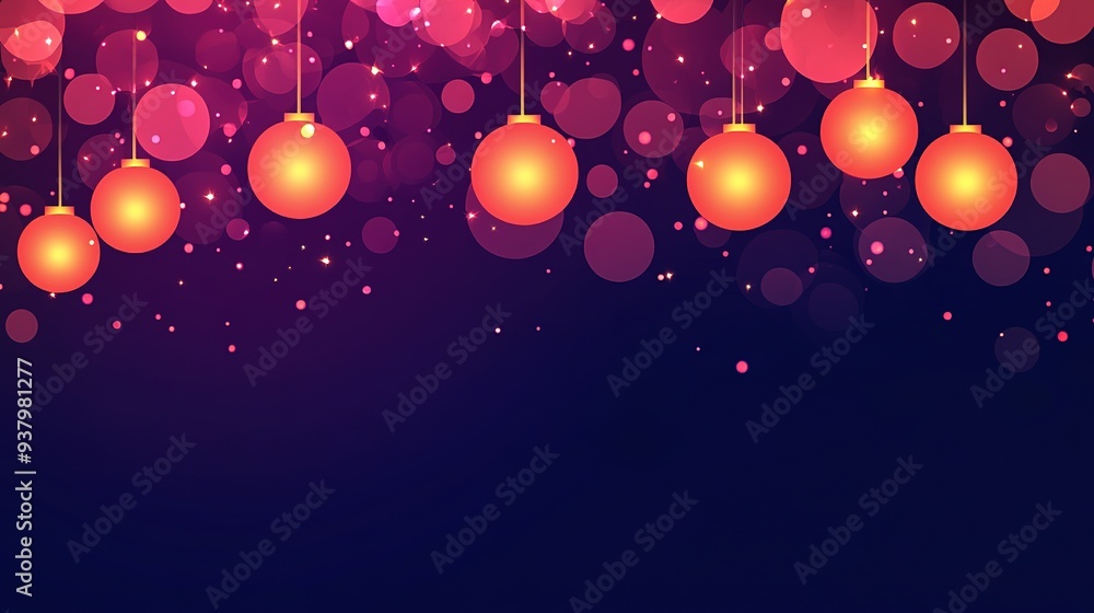 Magical Background of a Starry Night Sky Filled with Floating Lanterns ...