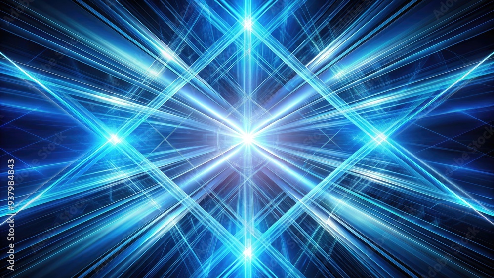 Abstract background featuring a mesmerizing pattern of vibrant blue lines that crisscross and ...
