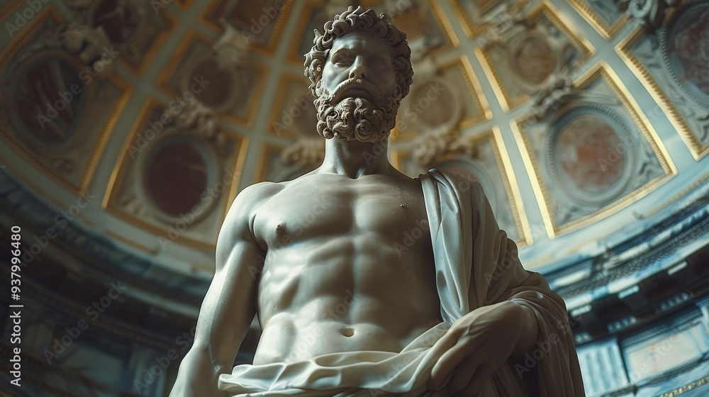 Poster Stoic Greek Philosopher Thinking Man: Symbol of Stoicism and ...