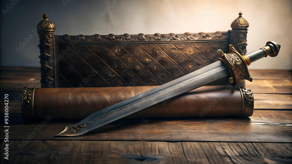 Ramayana Scroll and Sword concept as Vector illustration of an ancient ...