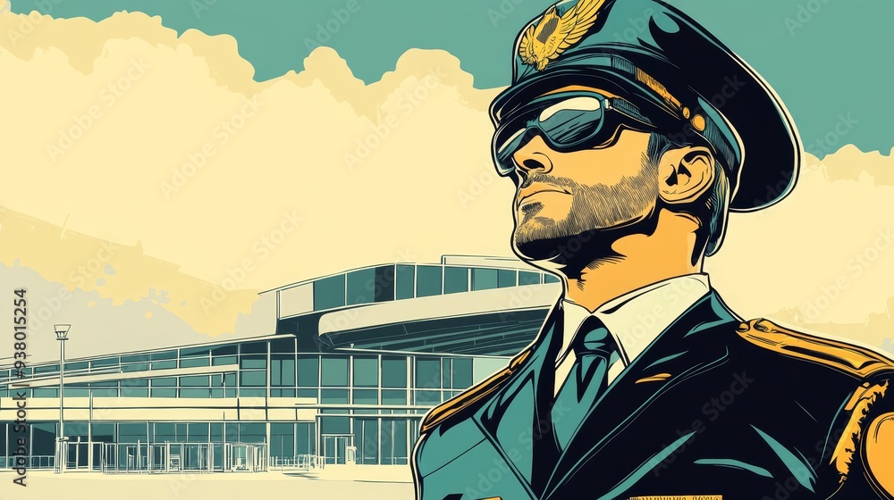 Airport Security Officer in Uniform, Ready for Duty - A security ...