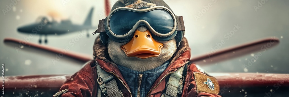 Duck Pilot in a Fighter Jet - A Fun and Inspiring Stock Image - A close ...