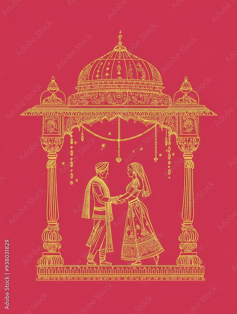 Indian Wedding Ceremony Under a Mandap - A traditional Indian wedding ...