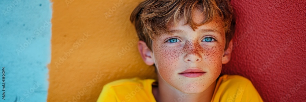 Portrait of a Boy with Freckles Looking at the Camera - A young boy ...