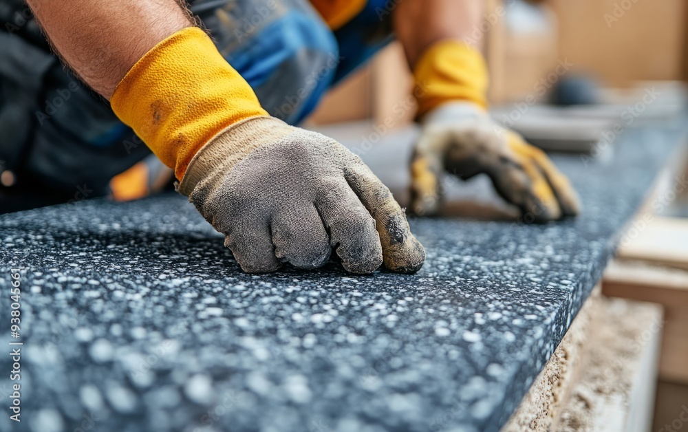 Kitchen Rejuvenation: Expert Worker Installs New Countertop, Elevating ...