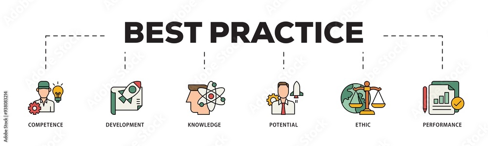 Best practice icon infographic illustration concept with icon of ...