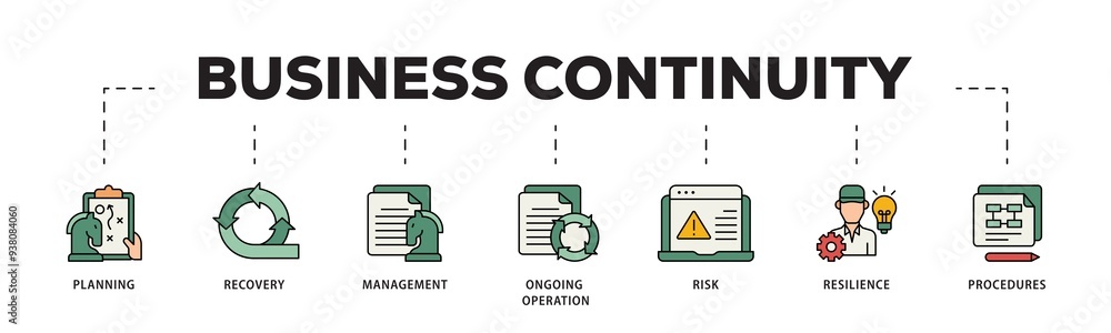 Business continuity icon infographic illustration concept with icon of ...