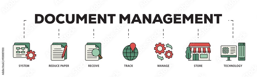 Document management icon infographic illustration concept with icon of ...
