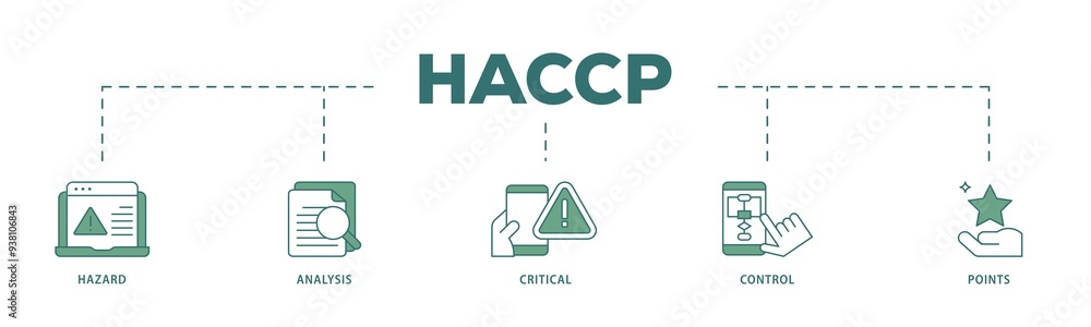 HACCP icon infographic illustration concept with icon of hazard ...