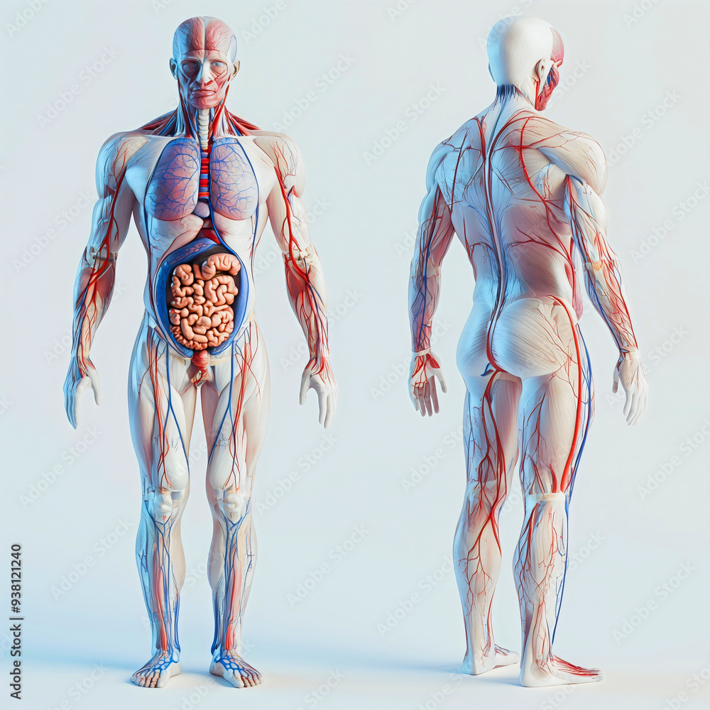 The image shows a human body undergoing an autopsy and examination of ...