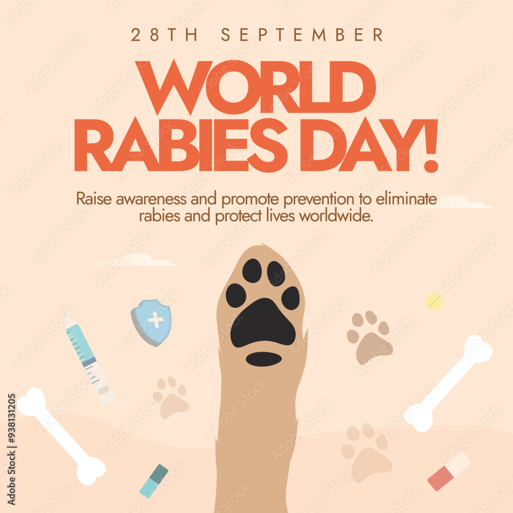 World Rabies Day. 28th September Rabies awareness day banner, post with ...