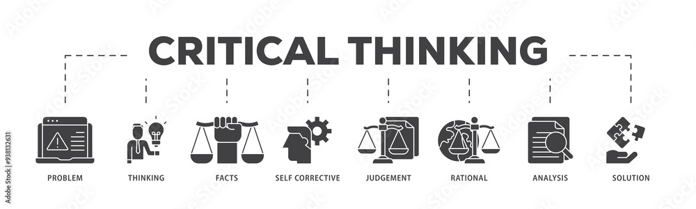 Critical thinking icon infographic illustration concept with icon of ...