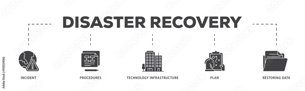 Disaster recovery icon infographic illustration concept with icon of ...