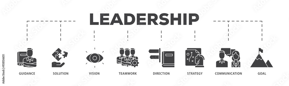 Leadership icon infographic illustration concept with icon of vision ...