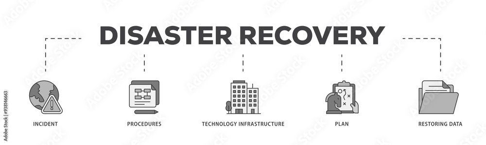 Disaster recovery icon infographic illustration concept with icon of ...