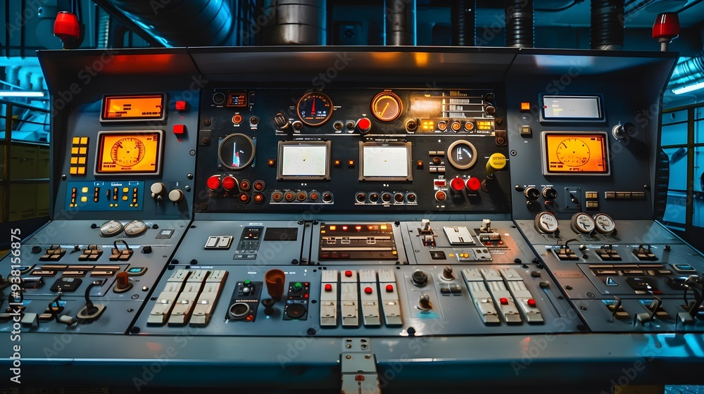The interface of a control panel used to operate power plant turbines ...