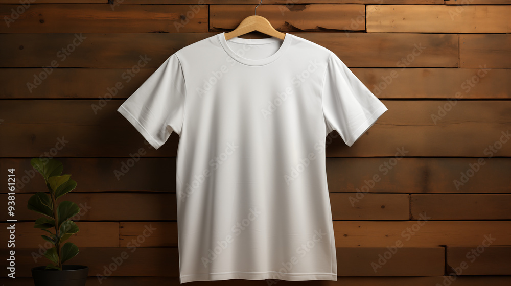Blank T-Shirt Template on a Simple Studio Background with Copy Space ...