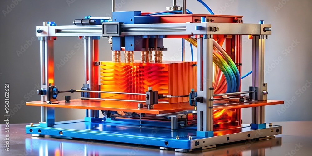 3D Printing in Action: A close-up view of a 3D printer in operation ...