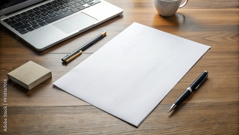 Blank white paper with a template for a formal business letter ...