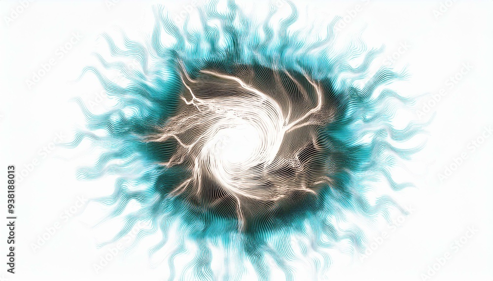 Electrifying electric spark effects on white background 3D render for ...