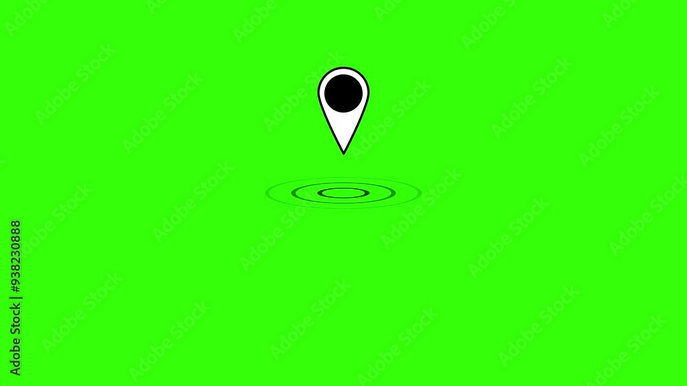 Location indicator and location icon animation. Appearing pointer for a ...