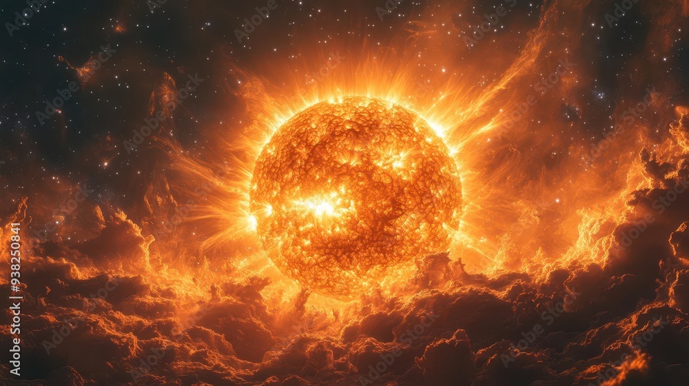 aweinspiring view of the sun in deep space surrounded by swirling ...