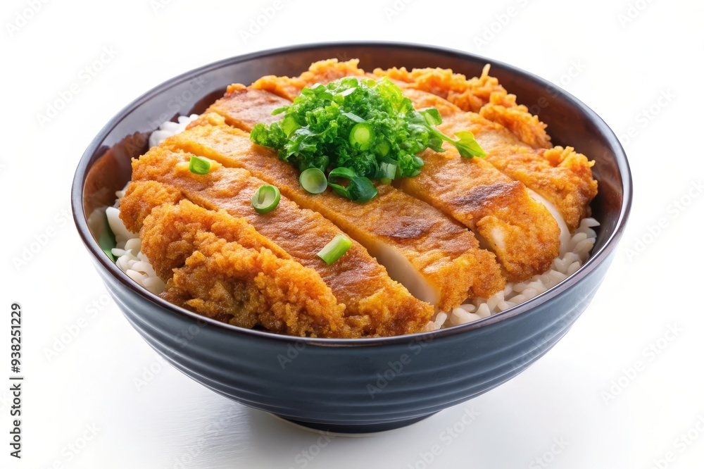 Delicious Japanese Katsudon Bowl with Crispy Chicken and Rice - A bowl ...