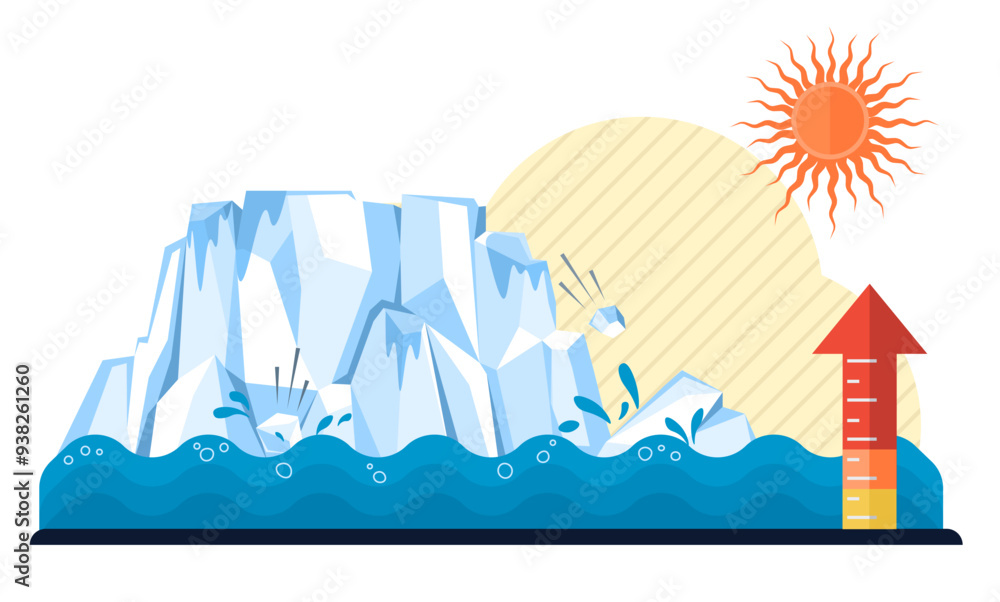 Hot weather vector illustration. The hot weather metaphor is saga spun ...