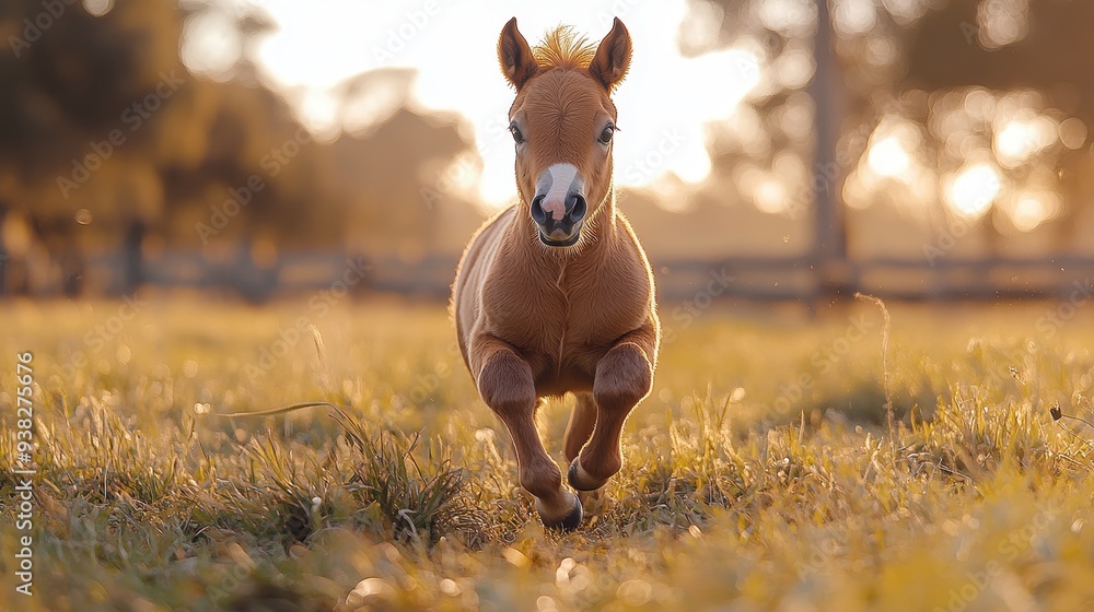 Cute Baby Horse Running Toward the Camera in Australian Outback Farm ...