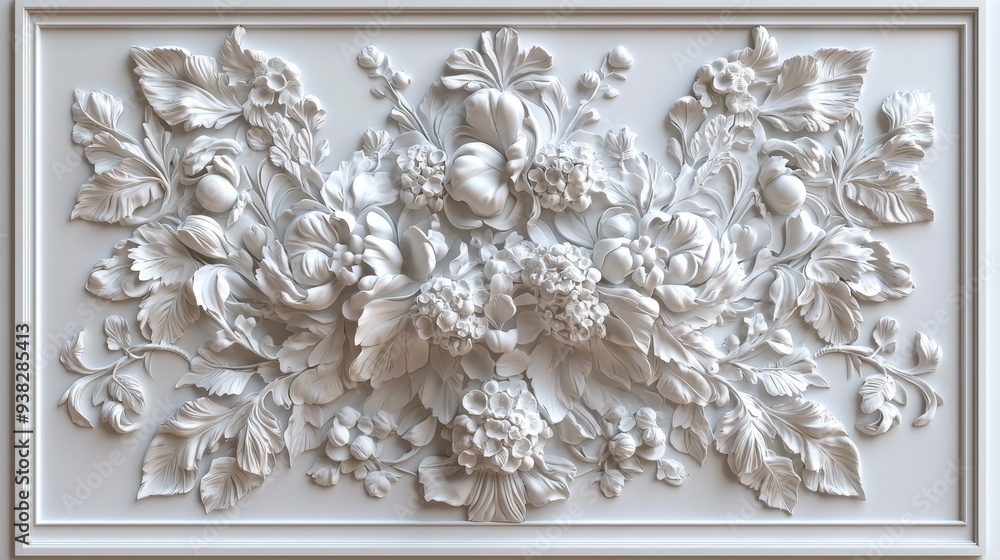 Luxury design bas-relief with stucco mouldings rococo element in ...