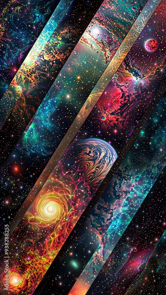 Cosmic Tapestry. Diagonal strips reveal a rich cosmic landscape with ...