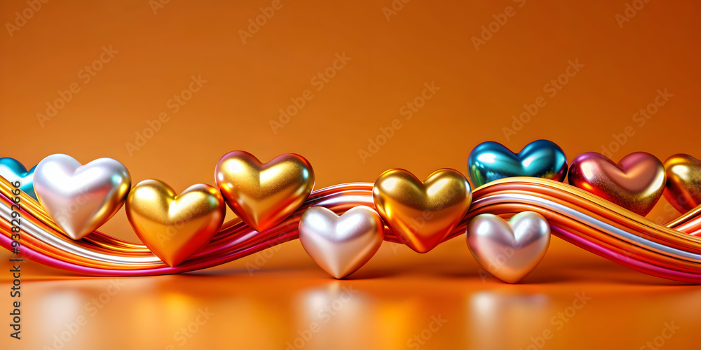 Vibrant Family Love Background with Abstract Hearts and Unity Symbol ...