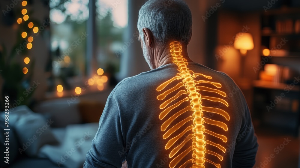 X-ray image showing the spinal bones in the human body. Stock ...