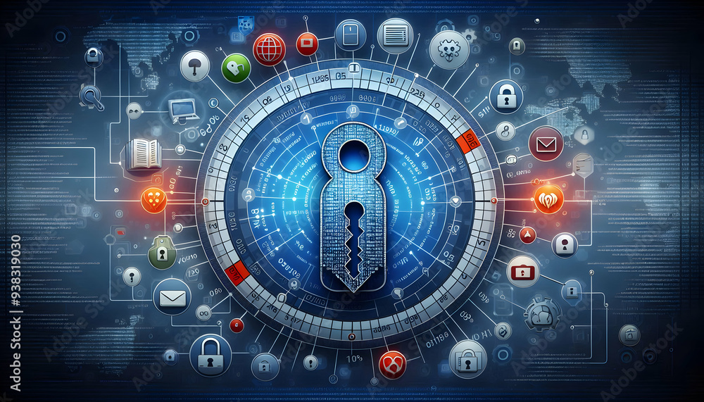 2D vector as Password protection icon with a key concept as Vector ...