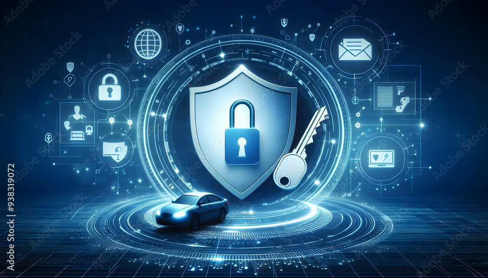 2D vector as Secure access control icon with a keycard and shield ...