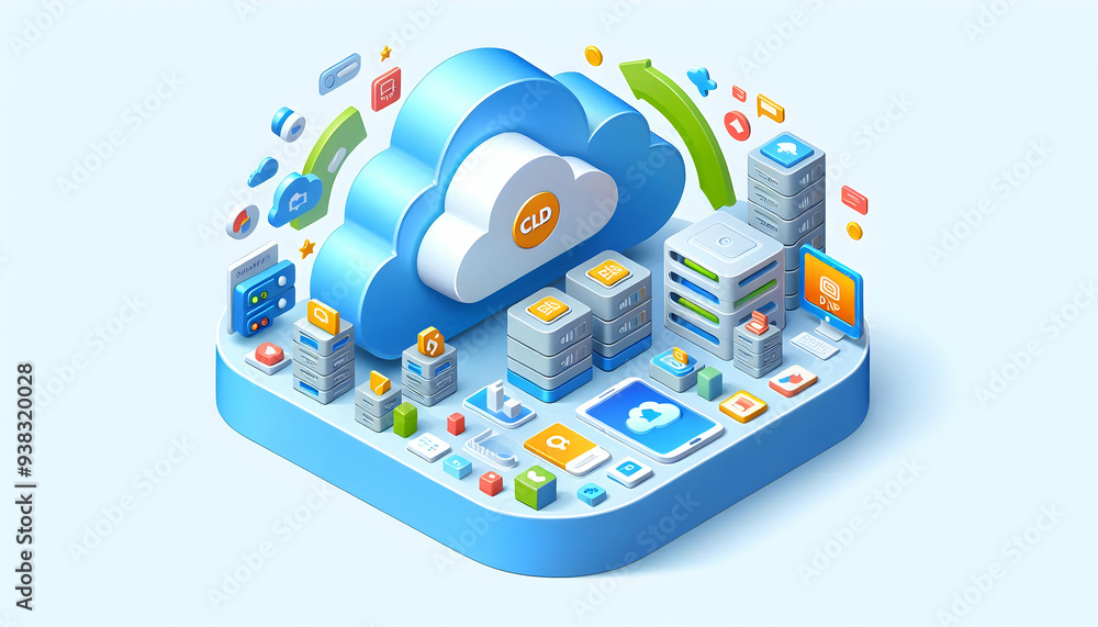 3d Flat icon as Cloud data backup and recovery with cloud and refresh ...
