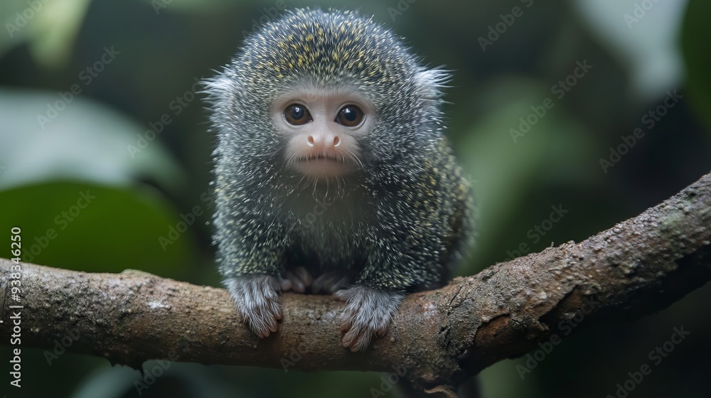 Western pygmy marmoset, Callithrix pygmaea, one of the smallest monkeys ...
